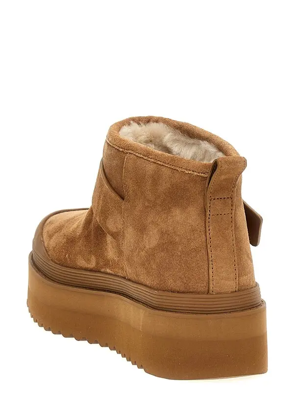 Tory Burch Shearling Platform Ankle Boots