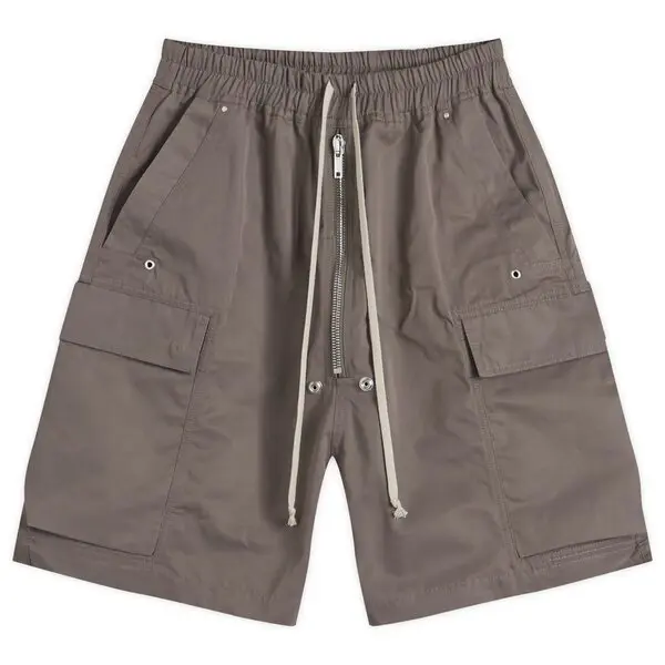 Rick Owens Cotton Nylon Cargo Bela Shorts In Dust - 50% Off