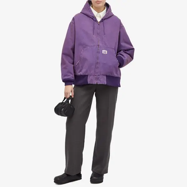 Needles Zipped Work Oxford Jacket In Purple - 70% Off | Editorialist