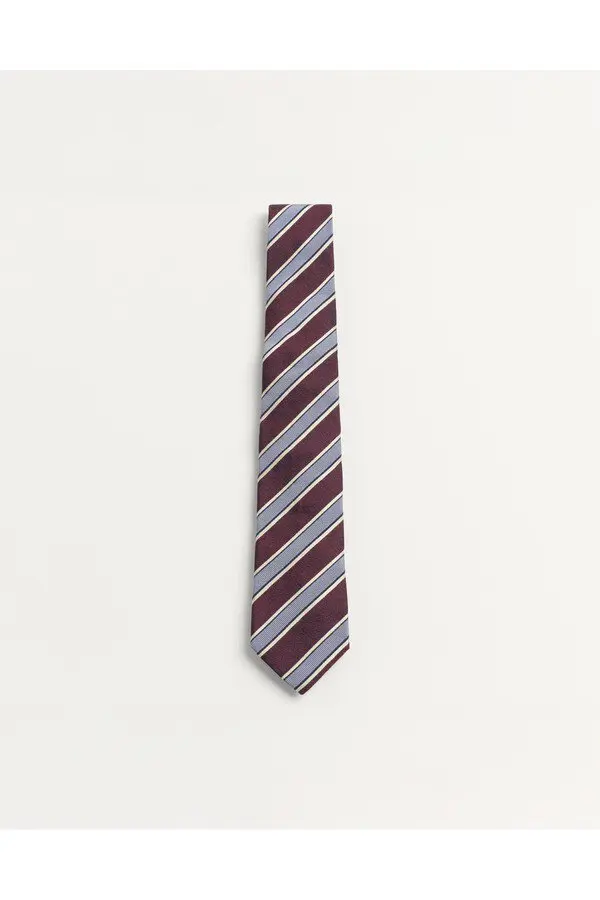 Valentino Garavani Striped Silk Tie - Maroon