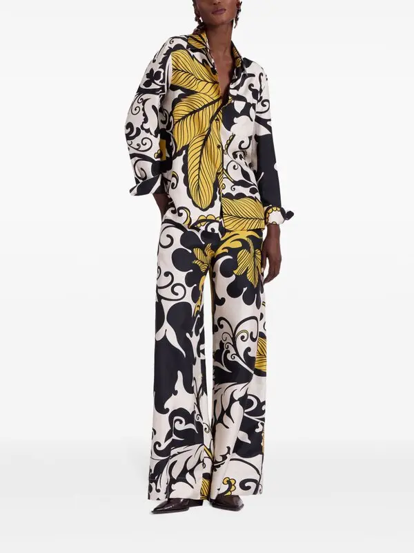 La DoubleJ Marea-print Palazzo Trousers