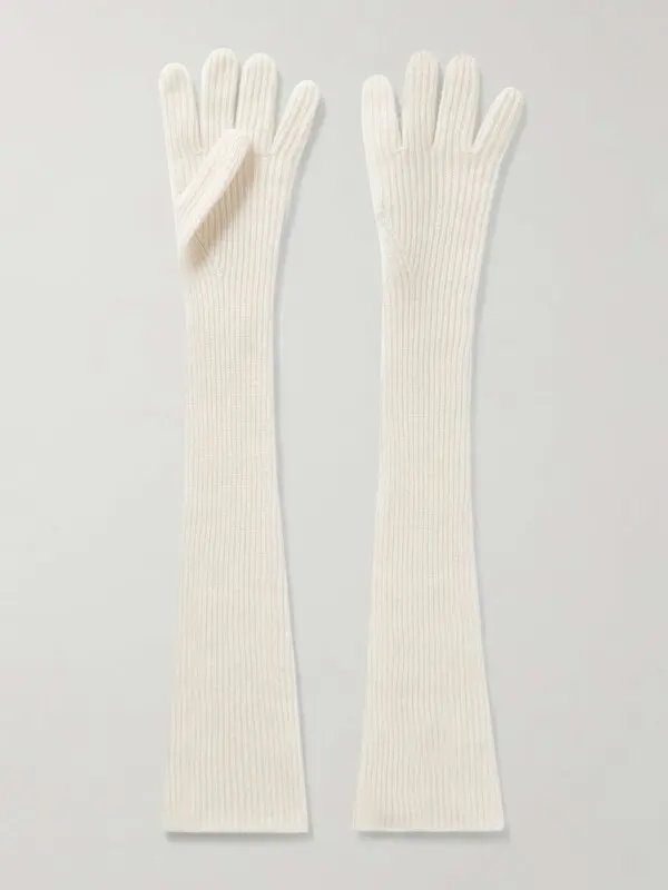 Arch4 Jessie Ribbed Cashmere Gloves - Ivory