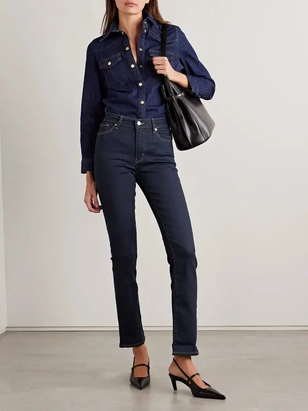 FRAME Le High High-rise Slim-leg Jeans - Blue