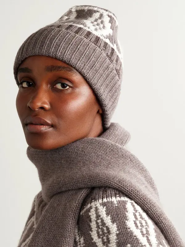Arch4 Lorenz Fair Isle Cashmere Beanie - Brown