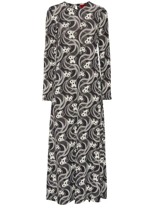 La Doublej Long-Sleeve Swing Dress - Black | Editorialist