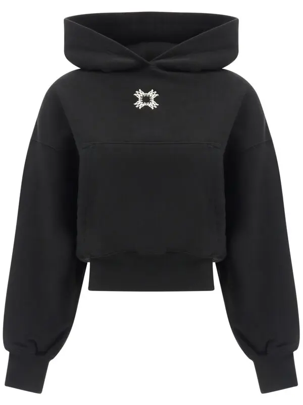 Amiri Cropped Hoodie With Embroidered Logo