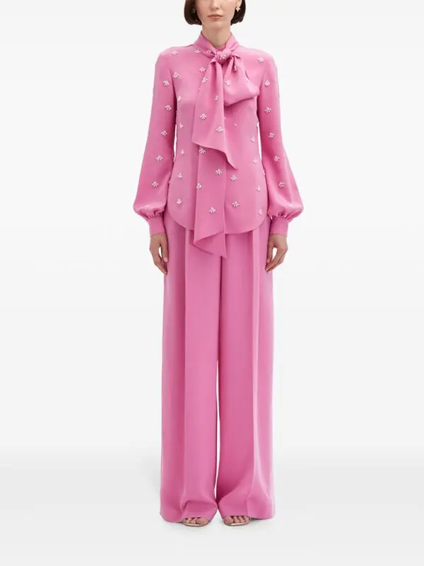 Oscar De La Renta Pearl Cabochon Blouse