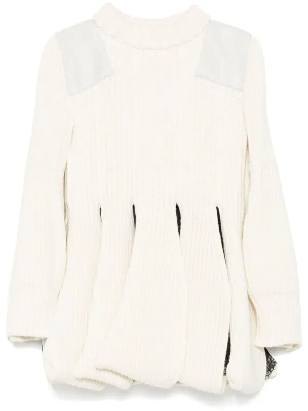 Sacai Cut-out Detail Mini Dress - White