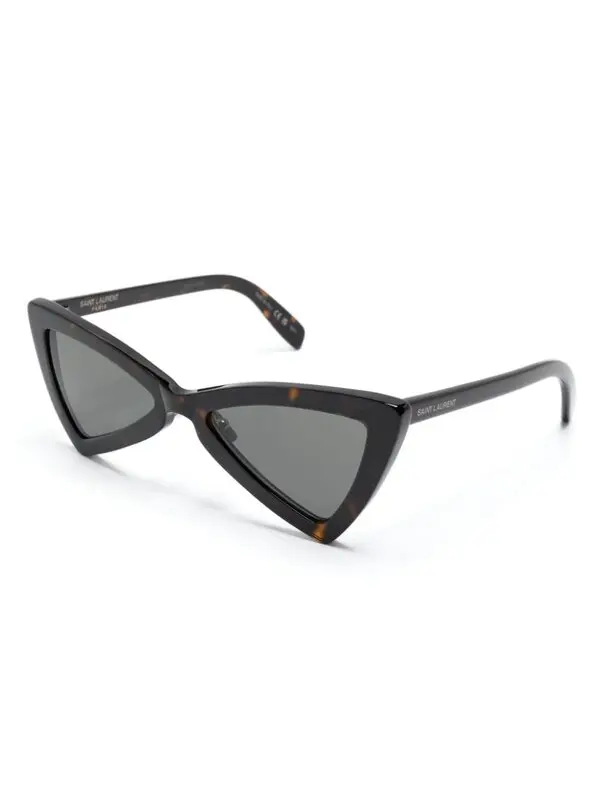 Saint Laurent Tortoiseshell Triangle-frame Sunglasses - Brown