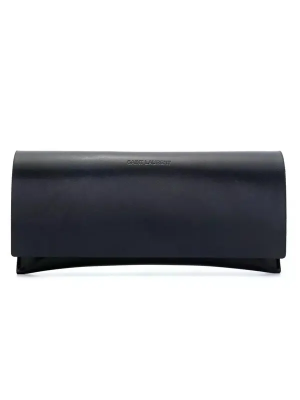 Saint Laurent Logo-plaque Square Frame Sunglasses - Black