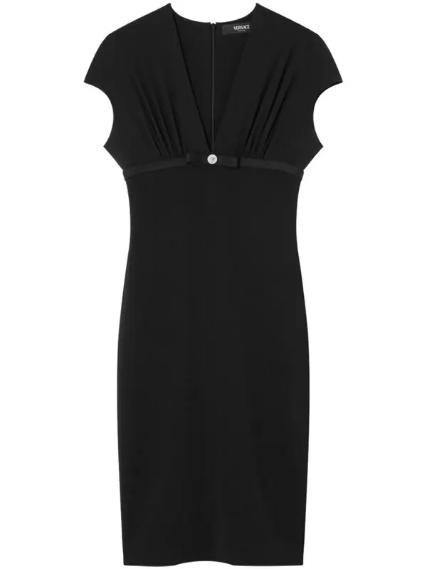 Versace Deep-neck Midi Dress