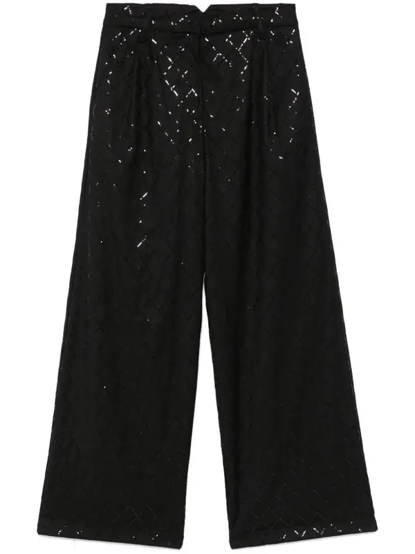 ROTATE BY BIRGER CHRISTENSEN Sequinned Wide-leg Trousers