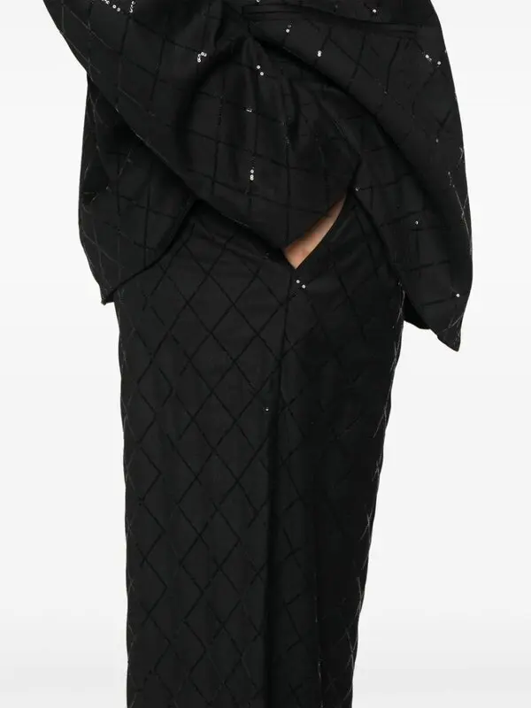 ROTATE BY BIRGER CHRISTENSEN Sequinned Wide-leg Trousers