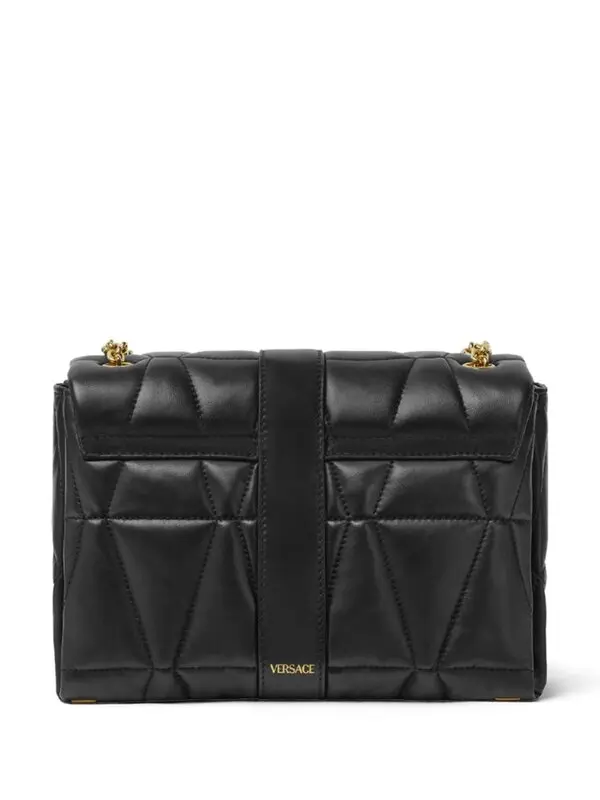 Versace Kleio Quilted Shoulder Bag - Black
