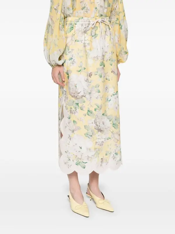 Zimmermann Acacia Scallop Midi Skirt