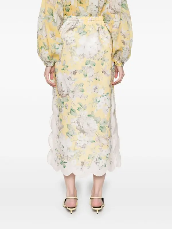 Zimmermann Acacia Scallop Midi Skirt