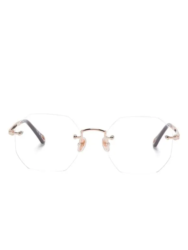 Chloé Hexagonal-frame Glasses - Gold