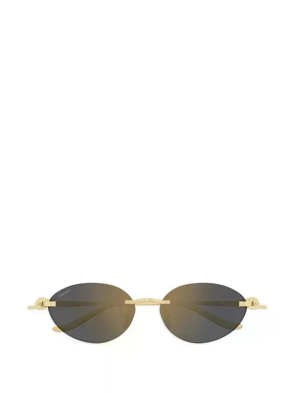 CARTIER Oval-frame Sunglasses - Gold