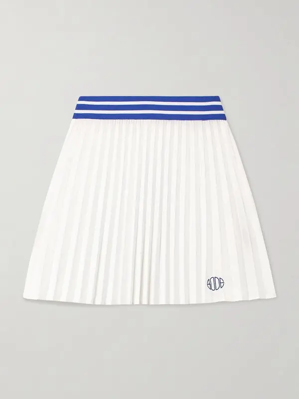 BODE Pleated Jersey Mini Skirt - White