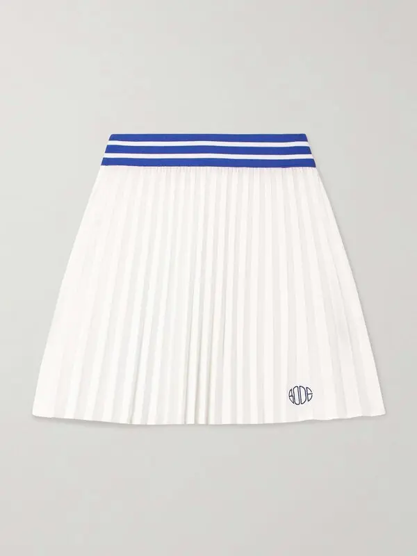 BODE Pleated Jersey Mini Skirt - White