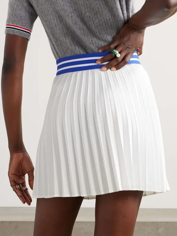 BODE Pleated Jersey Mini Skirt - White