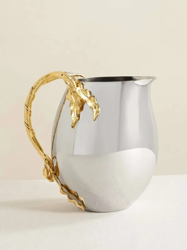 L'Objet Fern Gold-plated Stainless Steel Pitcher - Silver