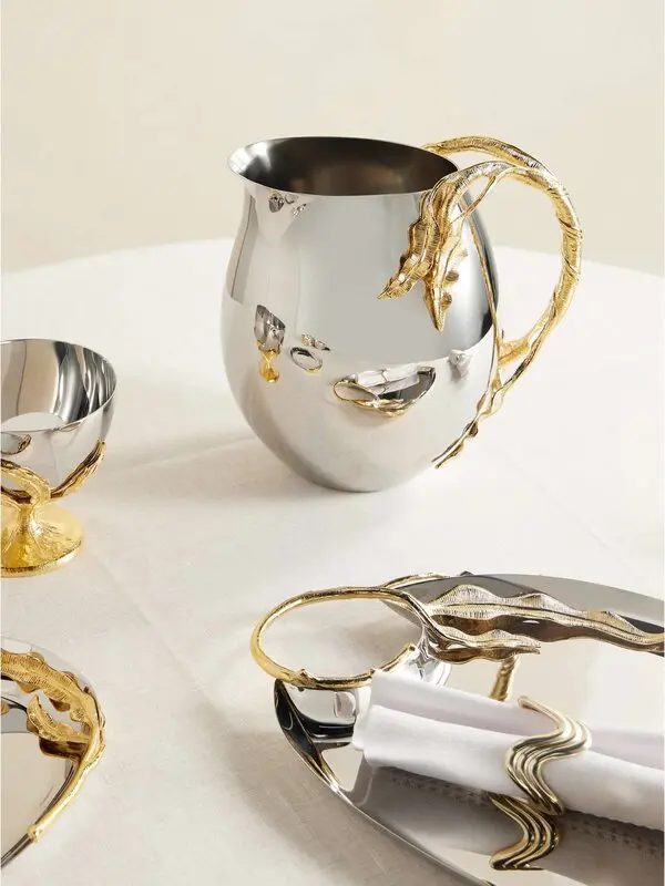 L'Objet Fern Gold-plated Stainless Steel Pitcher - Silver