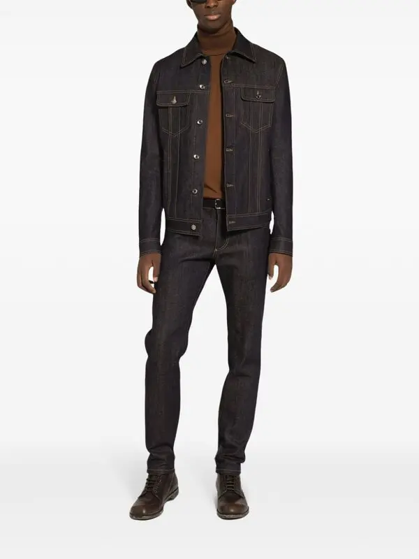Dolce & Gabbana Stretch-cotton Denim Jacket - Grey