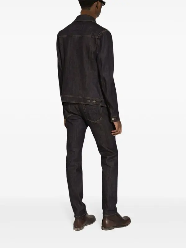 Dolce & Gabbana Stretch-cotton Denim Jacket - Grey