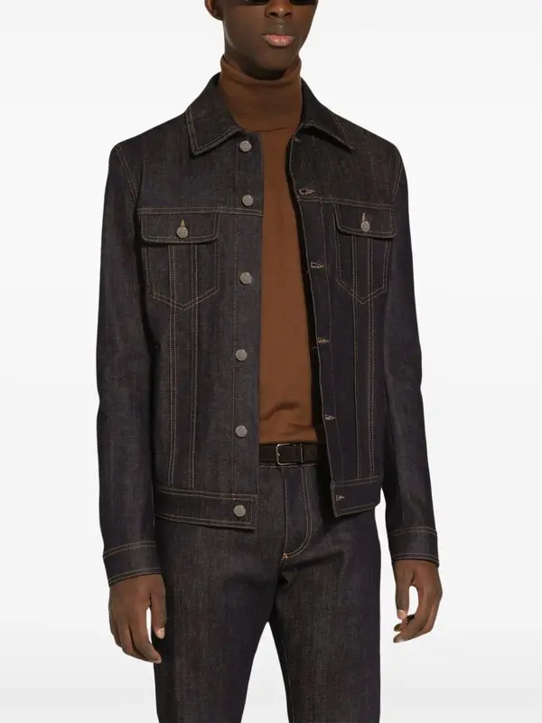 Dolce & Gabbana Stretch-cotton Denim Jacket - Grey