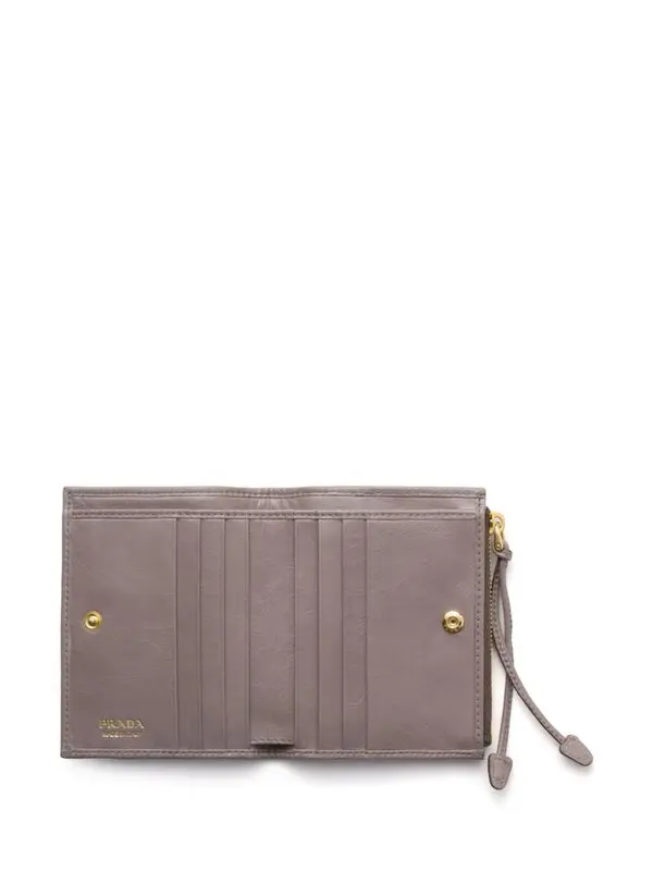 Prada Small Leather Wallet - Grey