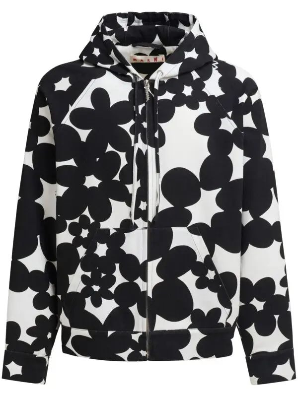 Marni Floral-print Cotton Hoodie