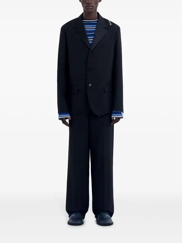 Marni Logo-embroidered Wool Blazer