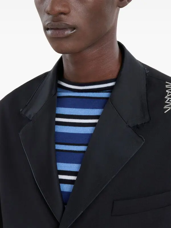 Marni Logo-embroidered Wool Blazer