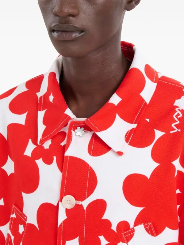 Marni Floral-print Cotton Jacket - Red