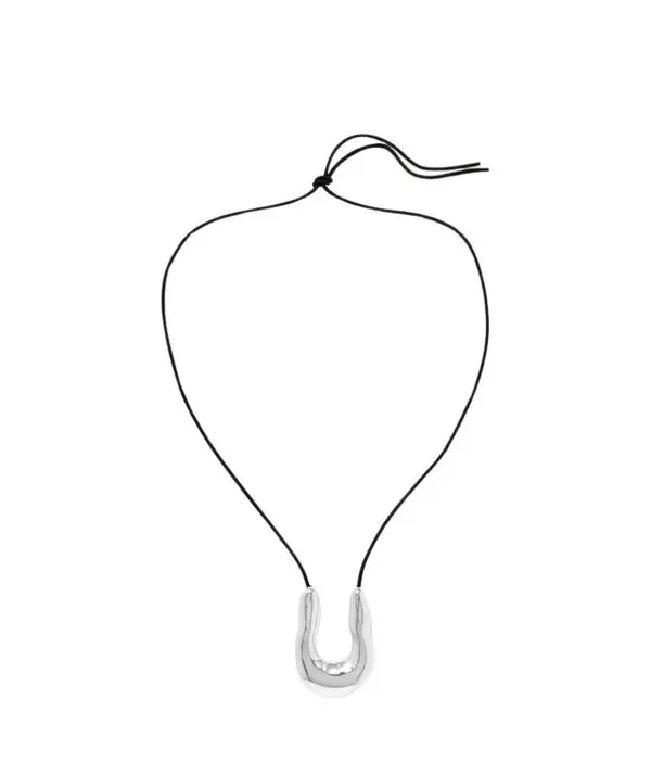 Agmes Large Wishbone Sterling Necklace - Silver