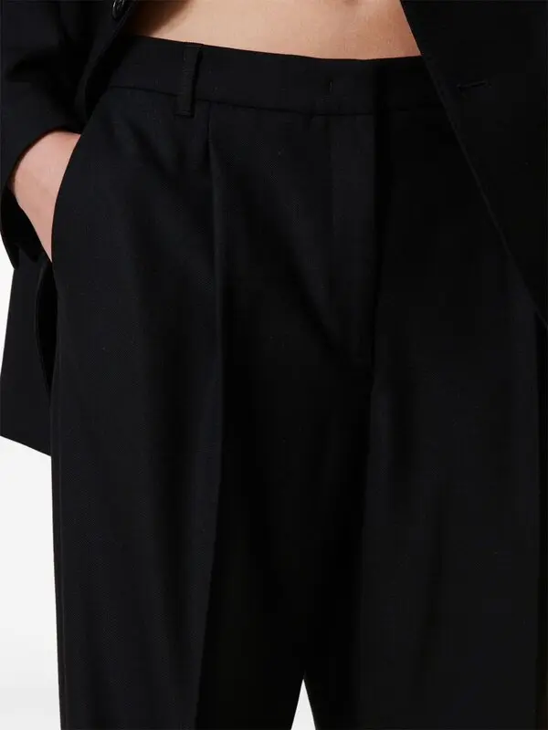TWINSET Pleat-detail Straight-leg Trousers - Black