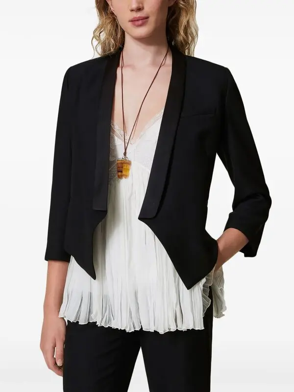 TWINSET Open Front Cropped Blazer
