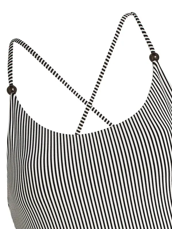 Karl Lagerfeld Ikon Striped Swimsuit