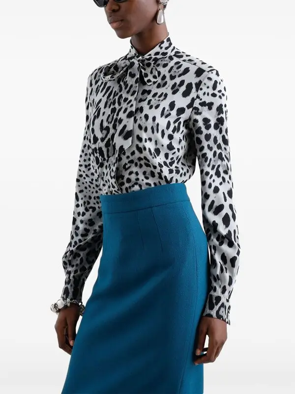 Dolce & Gabbana Animal-print Blouse - Grey
