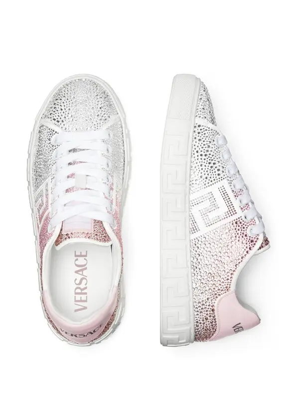 Versace Greca Crystal-embellished Sneakers