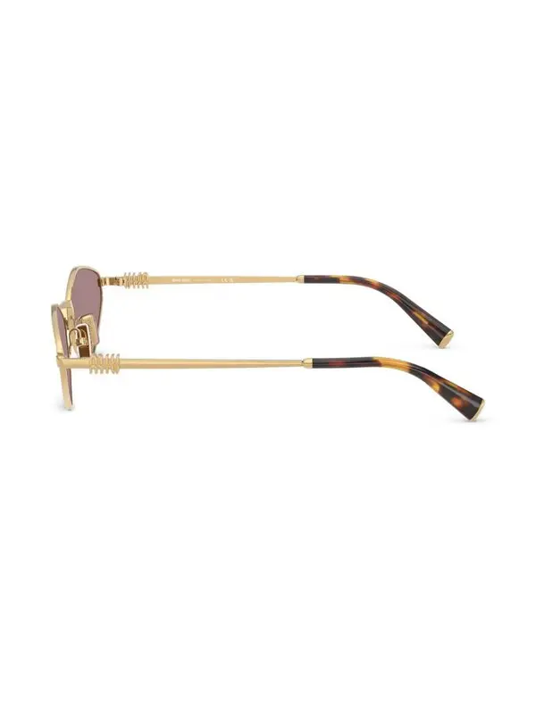Miu Miu Geometric-frame Sunglasses - Gold