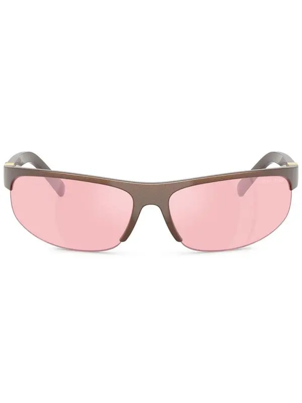 Miu Miu Oval-frame Sunglasses - Brown
