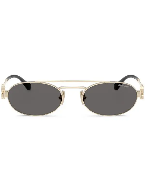 Miu Miu Logo Sunglasses - Gold