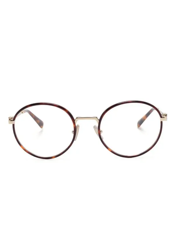 Miu Miu Tortoiseshell Round Frame Glasses