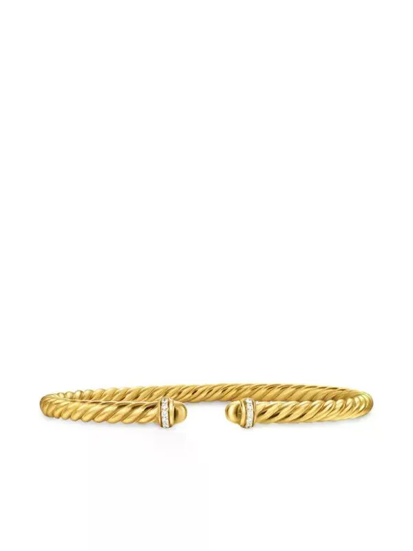 David Yurman 18kt Yellow Cablespira Diamond Bracelet - Gold