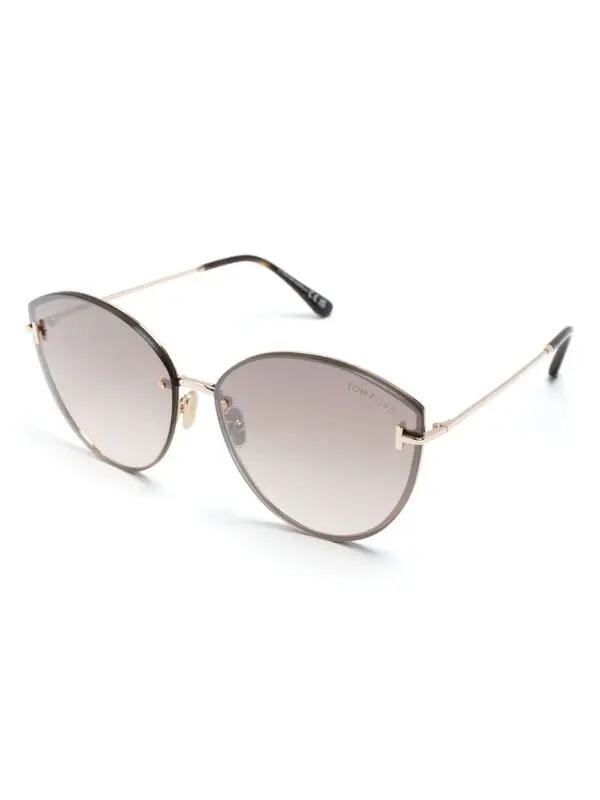 TOM FORD Evangeline Oversize Sunglasses - Gold