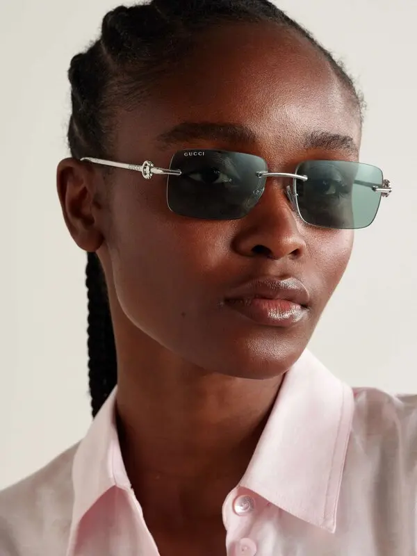 Gucci Rimless Square-Frame Sunglasses In Silver - 50% Off