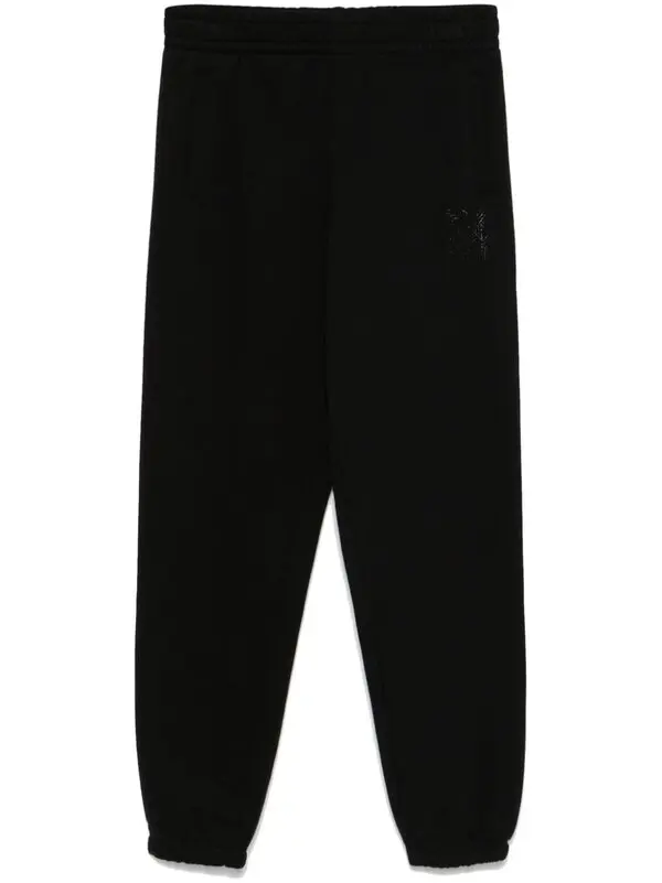 Dkny Rhinestone-logo Trousers - Black