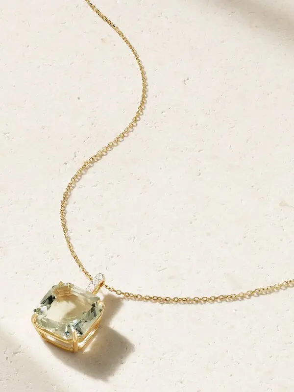 Mateo 14-karat Topaz And Diamond Necklace - Gold